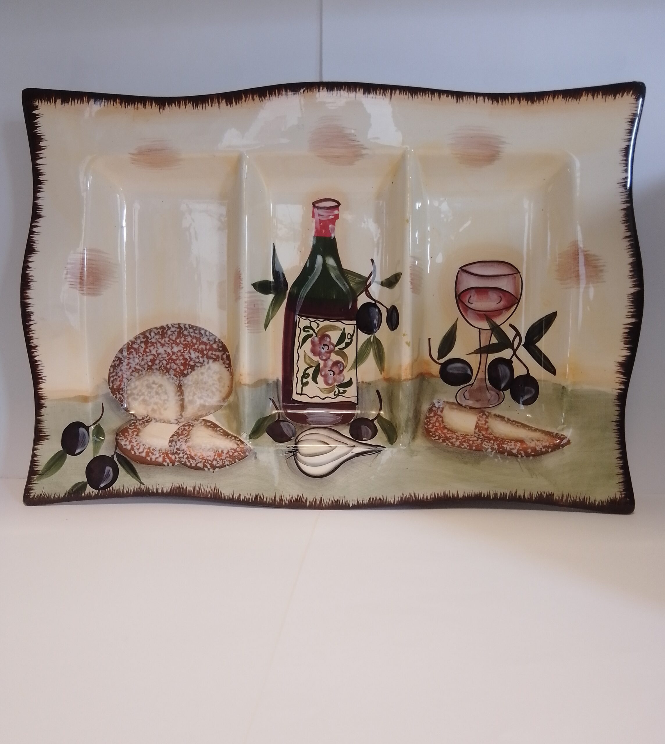 Vintage Continental Large pottery snack plater plate – RPMworld